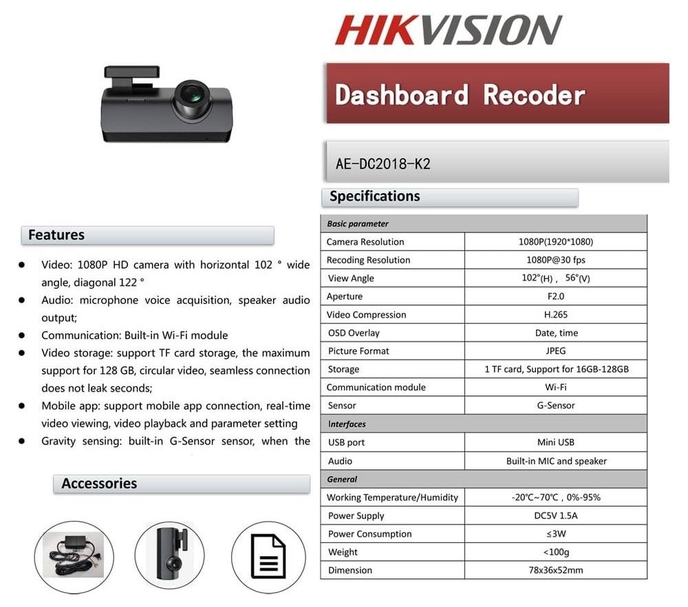 HIKVISION K2 Dashcam - Özden Elektronik - Özden Elektronik